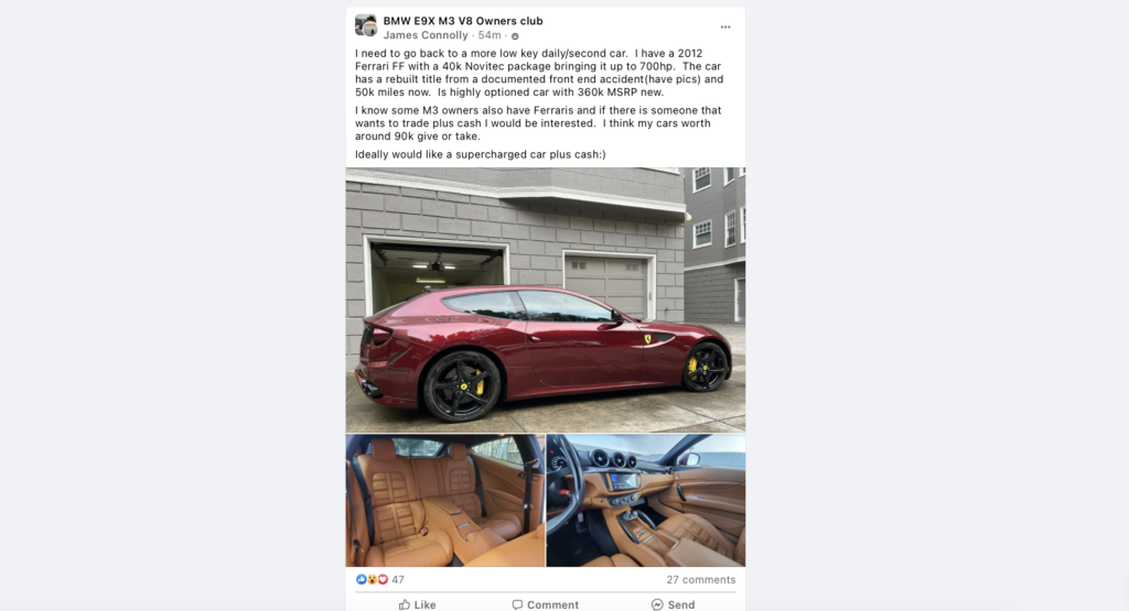 Ferrari FF with 50k miles TRADE for E92/E90 M3 in the USA!
