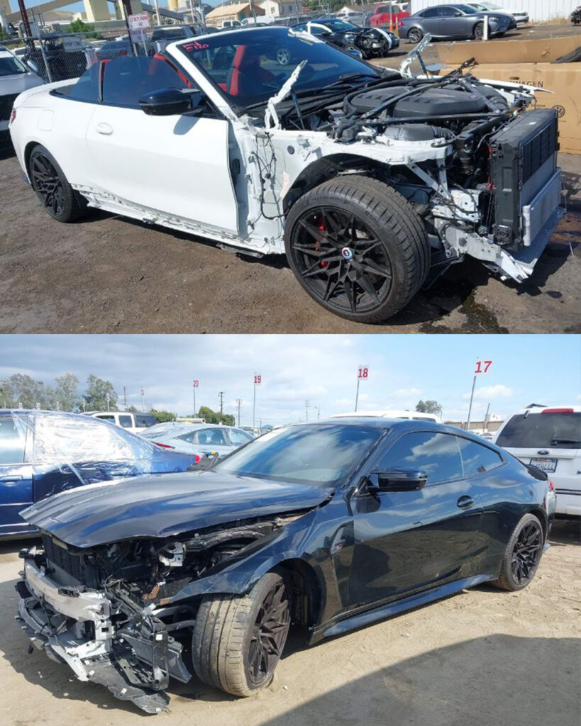 20 recently crashed BMW G82 M4s for sale on the market.