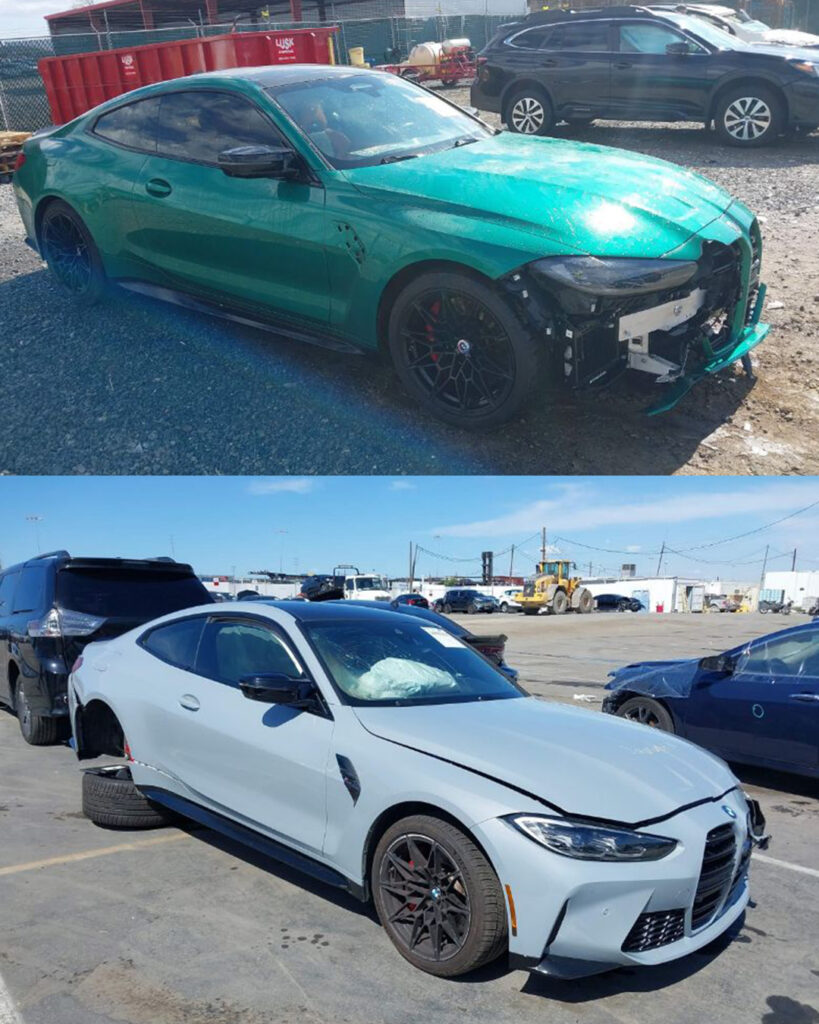 20 recently crashed BMW G82 M4s for sale on the market.