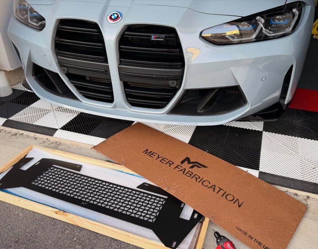 Meyer Fabrication partners with M3List. BMW oil cooler guards.